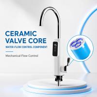 China Fast Heating Instant Digital Electric Hot Water Tap 3s Instant Kitchen Faucet LED Temperature Display Plastic Housing Garage Use for sale