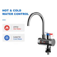 China 304 Stainless Steel 3300W Instant Heating Electric Tap for Bathroom Hot and Cold Water for sale