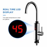 China 304 Stainless Steel 3.3KW LED Digital Display Instant Electric Water Heater Tap for Kitchen and Bathroom for sale