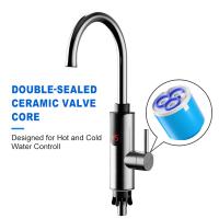 China 304 Stainless Steel 3.3KW LED Digital Display Instant Electric Water Heater Tap for Kitchen and Bathroom for sale