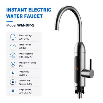 China 304 Stainless Steel 3.3KW CE/ROHS Certified Electric Heating Tap Instant Water Heater Tap for sale