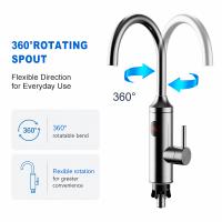 China 3.3KW 304 Stainless Steel LED Digital Display Electric Heating Tap Instant Water Heater Tap for sale