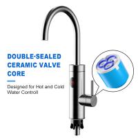 China 3.3KW 304 Stainless Steel LED Digital Display Instant Water Heater Tap Electric Heating Faucet for sale