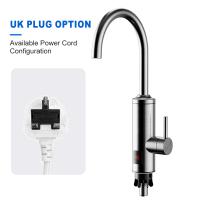 China 304 Stainless Steel Electric Water Heater Faucet with 3.3KW Power and LED Digital Display for sale