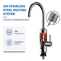 China 304 Stainless Steel Electric Water Heater Faucet with 3.3KW Power and LED Digital Display for sale