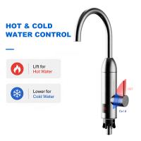 China 220V 3.3KW Instant Water Heater Tap with LED Digital Temperature Display and 304 Stainless Steel Housing for sale