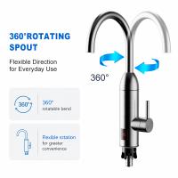 China 220V 3.3KW Instant Water Heater Tap with LED Digital Temperature Display and 304 Stainless Steel Housing for sale