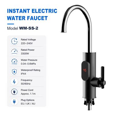 China 3300W Fast Heating EU Plug Electric Heating Tap for 24 Hours On Demand Hot Water for sale