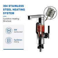 China 3300W EU Plug Instant Electric Heating Tap with LED Display and 304 Stainless Steel for Bathroom for sale