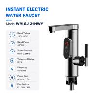 China 3300W EU Plug Instant Electric Heating Tap with LED Display and 304 Stainless Steel for Bathroom for sale