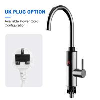 China 3s Fast Heating 3300W EU Plug Electric Water Tap with 304 Stainless Steel Instant Water Heater for sale