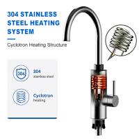 China 3s Fast Heating 3300W EU Plug Electric Water Tap with 304 Stainless Steel Instant Water Heater for sale