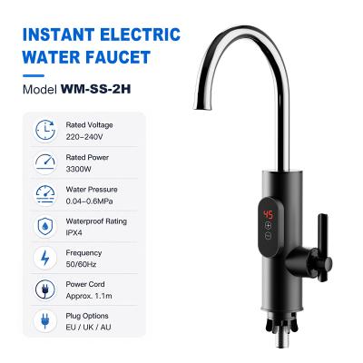 China ABS body, 3300W electric faucet, heats up in 3 seconds, suitable for the kitchen, bathroom, balcony, and laundry room for sale