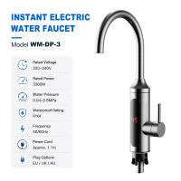 China 3300W Power 304 Stainless Steel 3s Fast Heating Electric Water Tap for Kitchen for sale