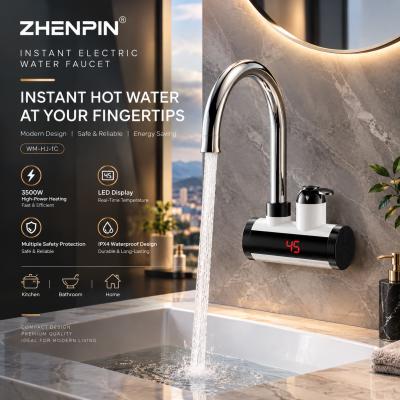 China 3300W LED Temperature Display Electric Heating Tap with 360° Free Rotation for Instant Hot Water for sale