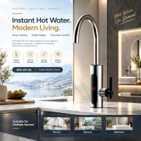 China 3300W 304 Stainless Steel Instant Electric Heating Faucet for Kitchen with LED Display for sale