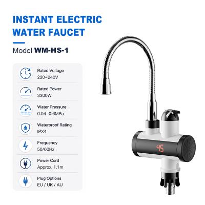 China 3s Fast Heating 3300W Electric Water Heater Tap with LED Temperature Display for sale
