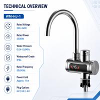 China 3s Fast Heating 3300W Electric Water Tap with LED Digital Display and 304 Stainless Steel for sale