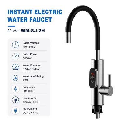 China 304 Stainless Steel 3300W Electric Heating Tap with 360° Free Rotation Instant Water Heater Tap for sale