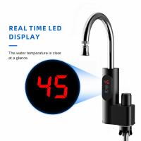 China 304 Stainless Steel Electric Water Tap with 3s Fast Heating Digital Temperature Display and 3300W Power for sale