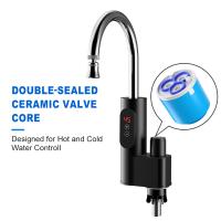 China 304 Stainless Steel Electric Water Tap with 3s Fast Heating Digital Temperature Display and 3300W Power for sale