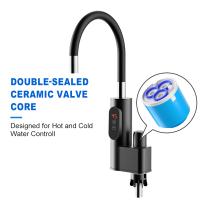 China ABS Material 3300W LED Temperature Display Electric Heating Faucet for Kitchen Instant Hot Water for sale