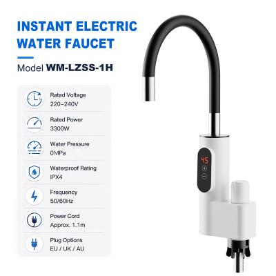 China 3300W ABS Material Instant Hot Water Electric Water Heater Tap for Kitchen and Bathroom for sale