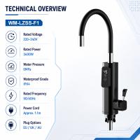 China 3s Fast Heating 3300W LED Temperature Display Instant Water Heater Tap for Kitchen Bathroom for sale