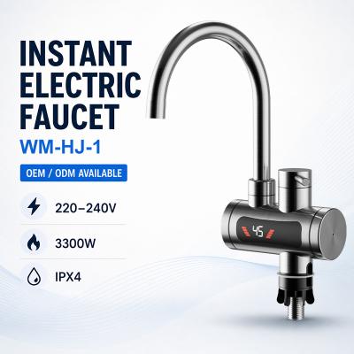 China 3.3KW 304 Stainless Steel 3s Fast Heating Instant Electric Water Heater Faucet for Kitchen for sale