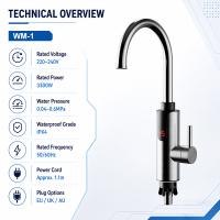 China 304 Stainless Steel 3.3KW Tankless Instant Electric Water Heater Faucet for Kitchen and Bathroom for sale