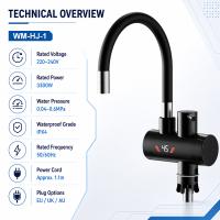 China 3.3KW Instant Electric Heating Faucet with 304 Stainless Steel and IPX4 Waterproof for Kitchen & Bathroom for sale