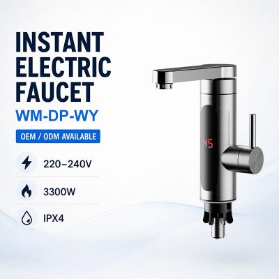 China 304 Stainless Steel 3.3KW Touch Button Control Instant Electric Water Heater Faucet for sale