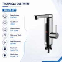 China 304 Stainless Steel 3.3KW Touch Button Control Instant Electric Water Heater Faucet for sale