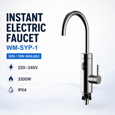 China Instant Electric Heating Faucet with 3s Fast Heating 3300W Power and 304 Stainless Steel Construction for sale