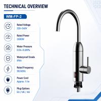 China 3300W Electric Heating Tap with LED Digital Temperature Display and 304 Stainless Steel Instant Water Heater for sale
