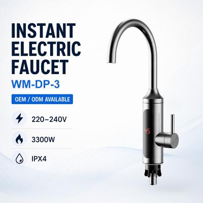 China 304 Stainless Steel 3300W 3s Fast Heating Electric Heating Tap for Instant Hot Water in Kitchen for sale