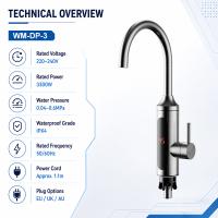 China Fast Heating EU Plug Instant Kitchen Electric Faucet For On Demand Hot Water Supply for sale