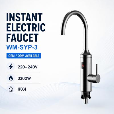 China 304 Stainless Steel 220-230V 3300W Instantaneous Hot Water Electric Heating Tap for Kitchen for sale