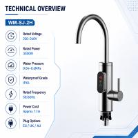 China 360° Free Rotation 3300W Electric Heating Tap with 304 Stainless Steel for Instant Hot Water Supply for sale