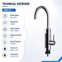 China 3300W 360° Rotatable 304 Stainless Steel Electric Water Heater Tap Instant Heater Faucet for sale
