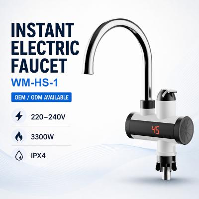 China 3300W 304 Stainless Steel Electric Heating Tap with 3-5 Seconds Fast Heating for Bathroom Hot Water Supply for sale