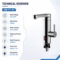 China 304 Stainless Steel 3300W Instant Electric Water Tap with LED Display for Kitchen for sale