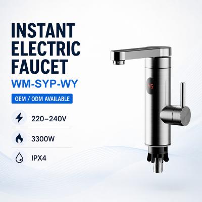 China 3300W Instant Electric Heating Tap with 304 Stainless Steel and LED Digital Display for Kitchen for sale
