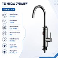 China 3300W 304 Stainless Steel Electric Water Heater Tap with LED Digital Display for Instantaneous Hot Water for sale