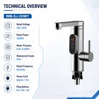 China 304 Stainless Steel Instantaneous Electric Hot Water Heater Tap with 360 Degree Rotatable Outlet and 3300W Power for sale