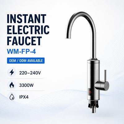 China 3300W Electric Heating Faucet with 360° Free Rotation and LED Digital Temperature Display for sale