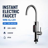 China Stainless Steel 3300W EU Plug Electric Hot Water Tap with 3s Fast Heating for Kitchen for sale