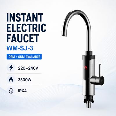 China Energy Saving 304 Stainless Steel 3300W Electric Heating Tap with 3s Fast Heating for Kitchen for sale