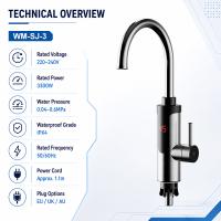 China Energy Saving 304 Stainless Steel 3300W Electric Heating Tap with 3s Fast Heating for Kitchen for sale