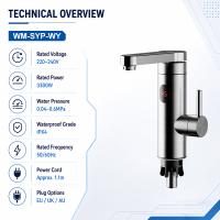China 3300W 360° Free Rotation Electric Water Heater Tap with 304 Stainless Steel for Instant Hot Water for sale
